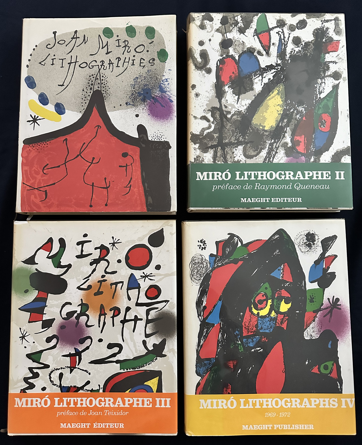 Miró Lithographe Volumes 1 to 4. With 32 Original lithographs by Joan Miro
